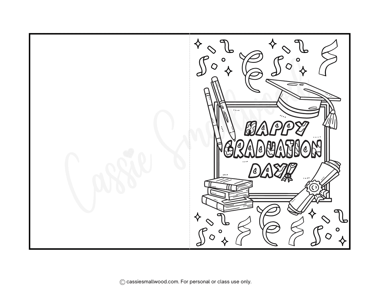 Graduation Card Coloring
