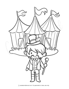 CUTE Circus Coloring Pages - Cassie Smallwood