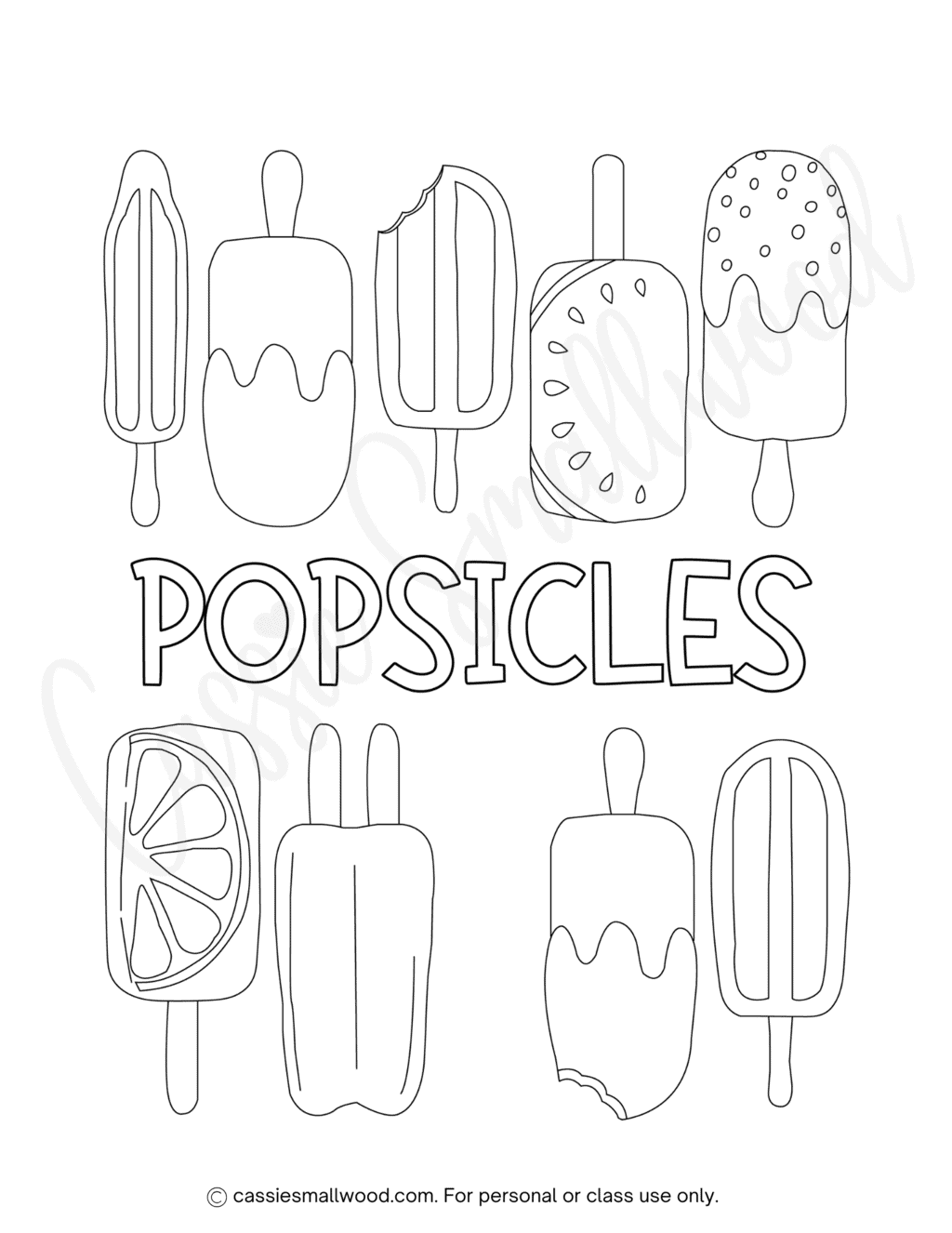 15 CUTE Popsicle Coloring Pages - Cassie Smallwood