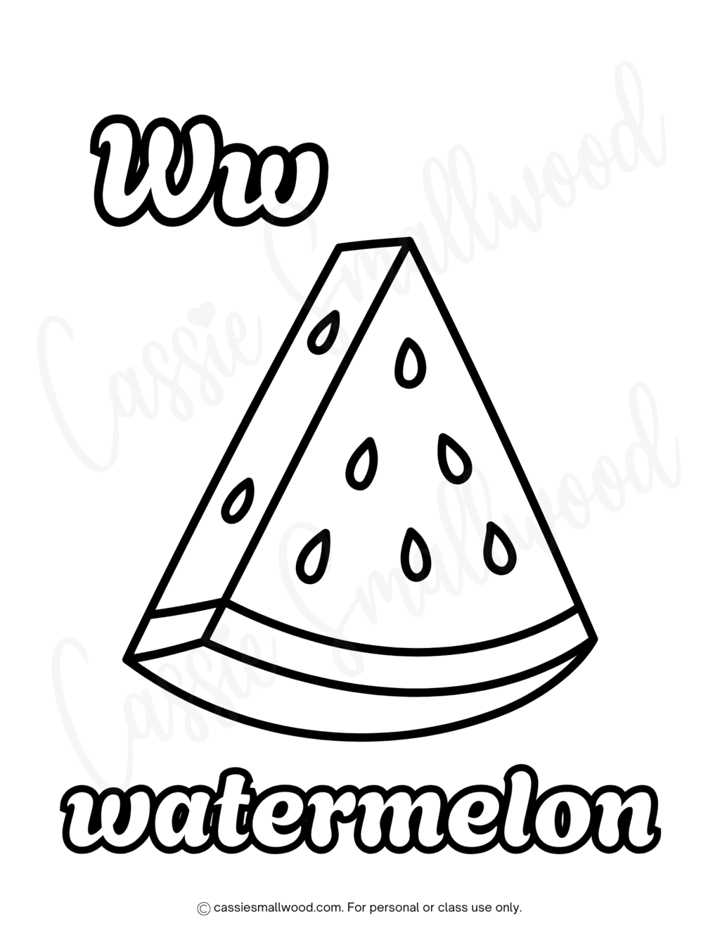 16 CUTE Watermelon Coloring Pages - Cassie Smallwood