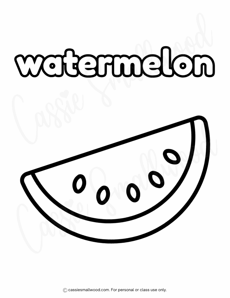 16 CUTE Watermelon Coloring Pages - Cassie Smallwood