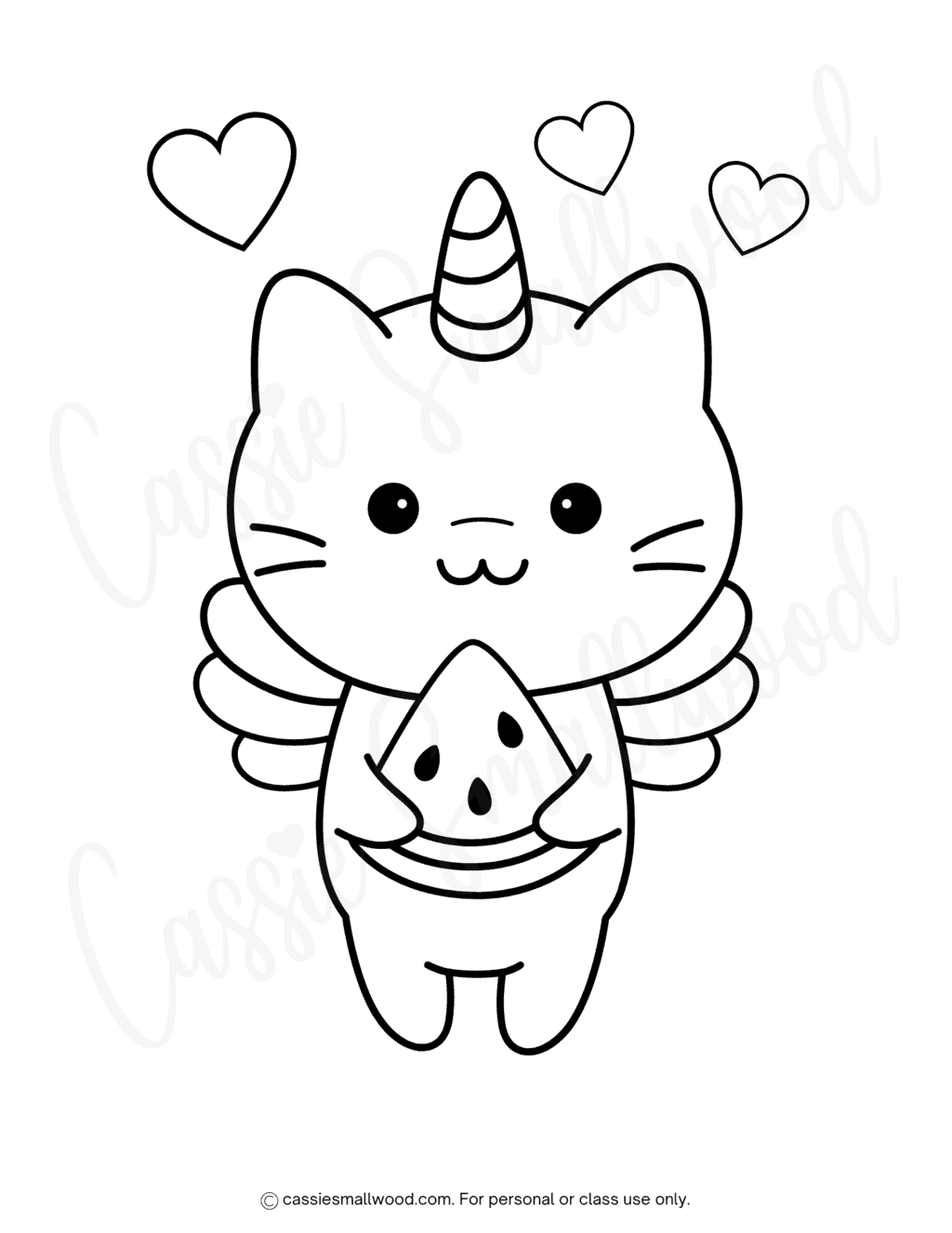 16 CUTE Watermelon Coloring Pages - Cassie Smallwood