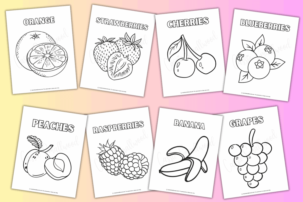 38 Fruit Coloring Sheets - Cassie Smallwood