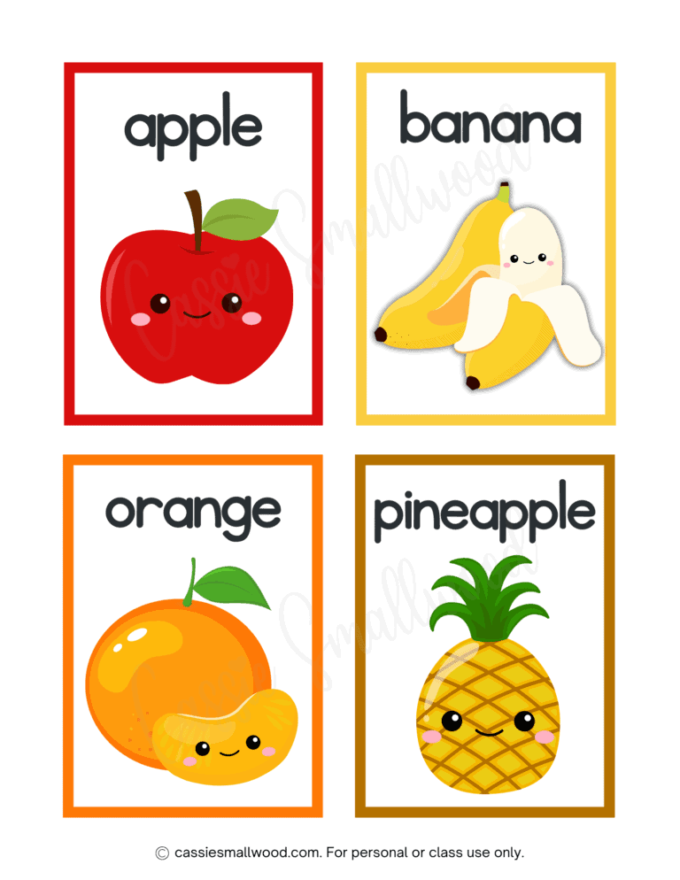 72 Fruit Flashcards (FREE Printables) - Cassie Smallwood