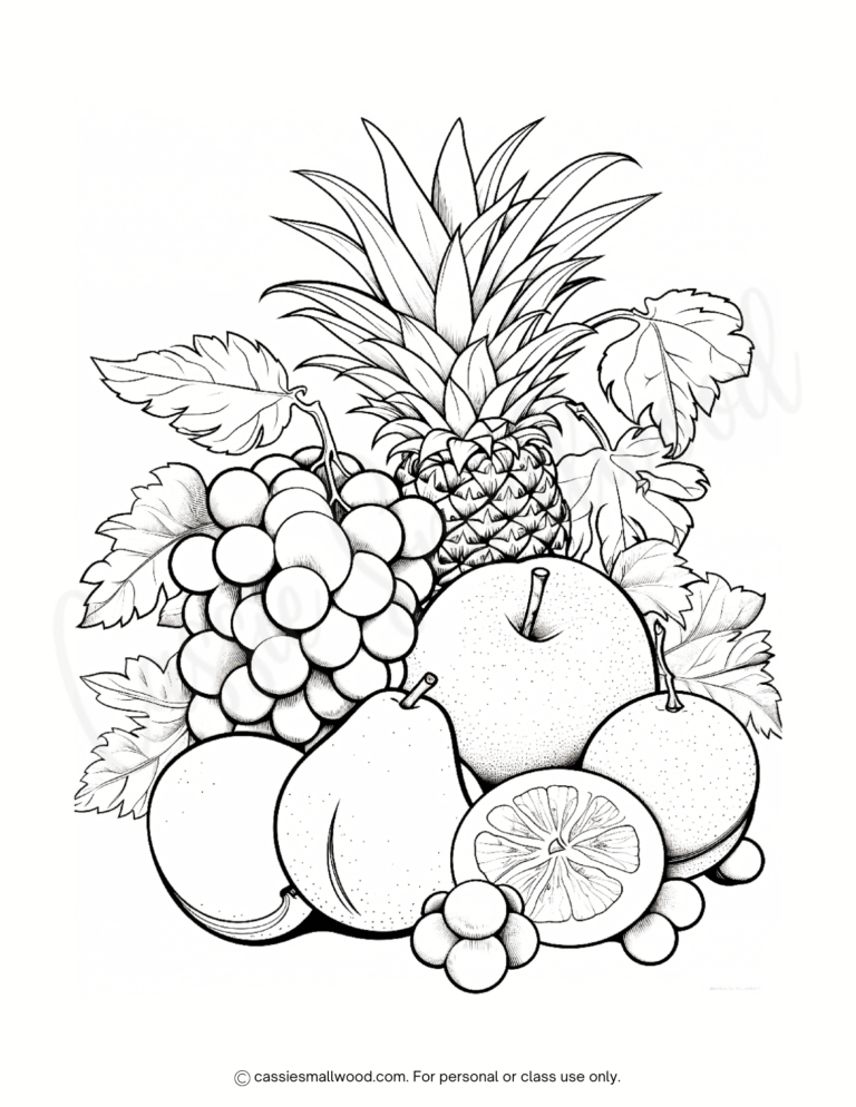 38 Fruit Coloring Sheets - Cassie Smallwood