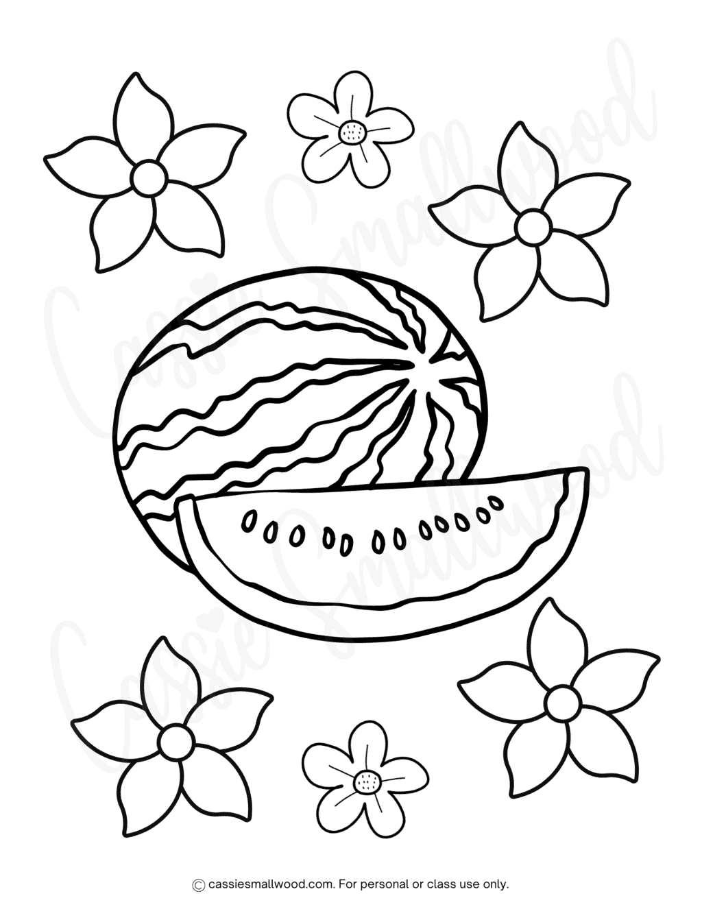 16 CUTE Watermelon Coloring Pages - Cassie Smallwood