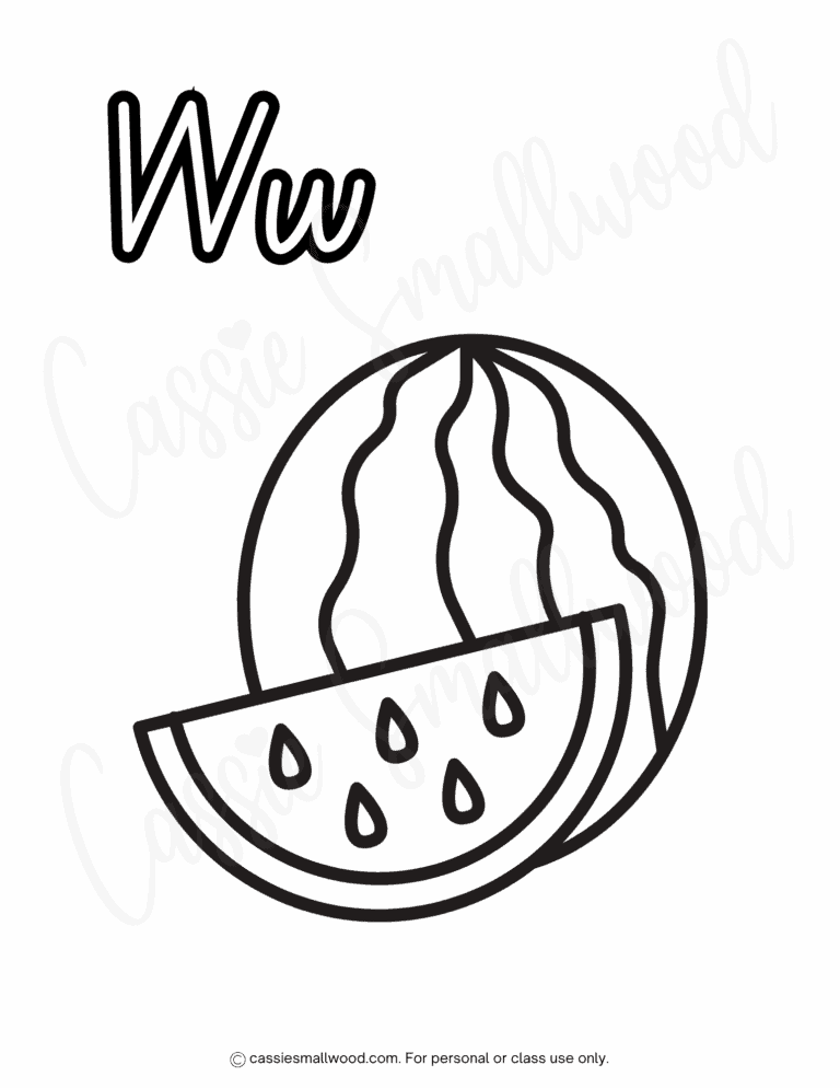 16 CUTE Watermelon Coloring Pages - Cassie Smallwood