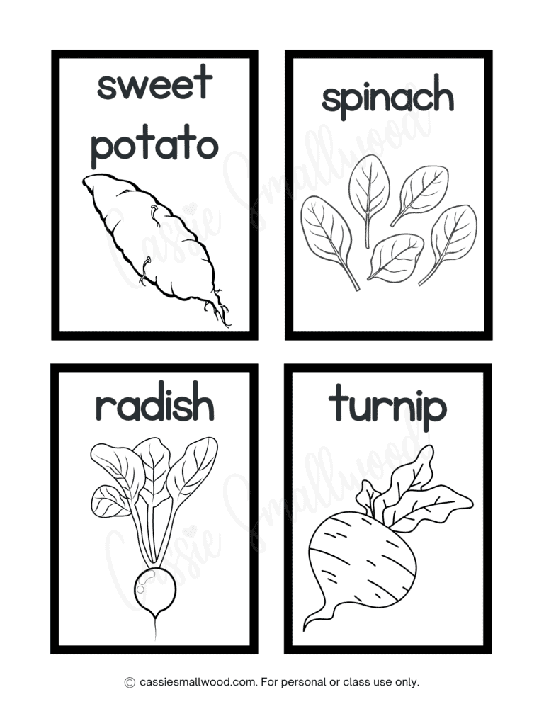 72 Vegetable Flashcards For Kids (FREE Printables) - Cassie Smallwood