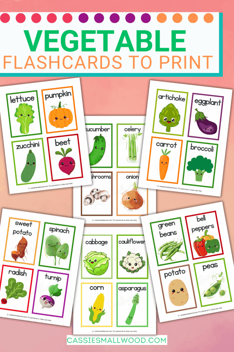 72 Vegetable Flashcards For Kids (FREE Printables) - Cassie Smallwood