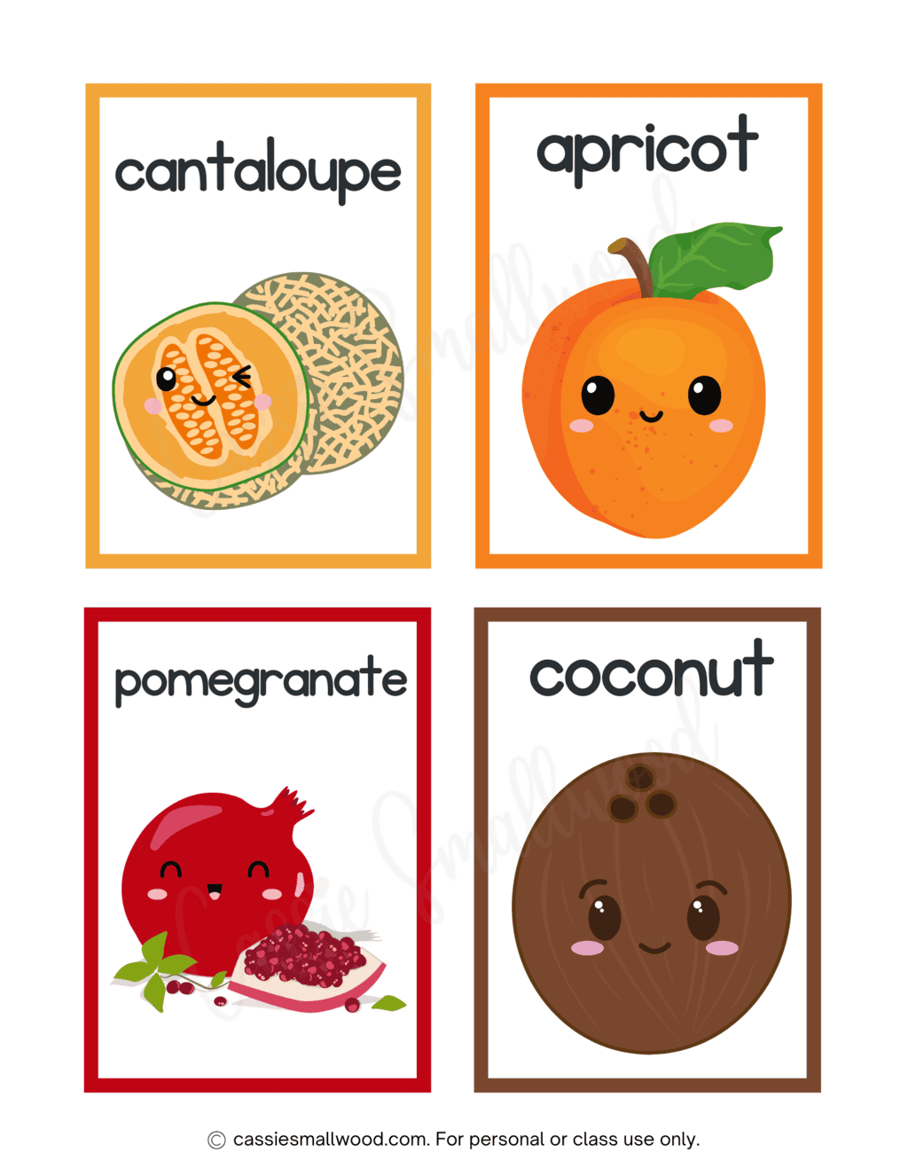 72 Fruit Flashcards (FREE Printables) - Cassie Smallwood