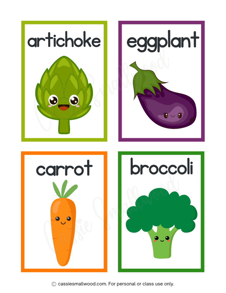 72 Vegetable Flashcards For Kids (FREE Printables) - Cassie Smallwood