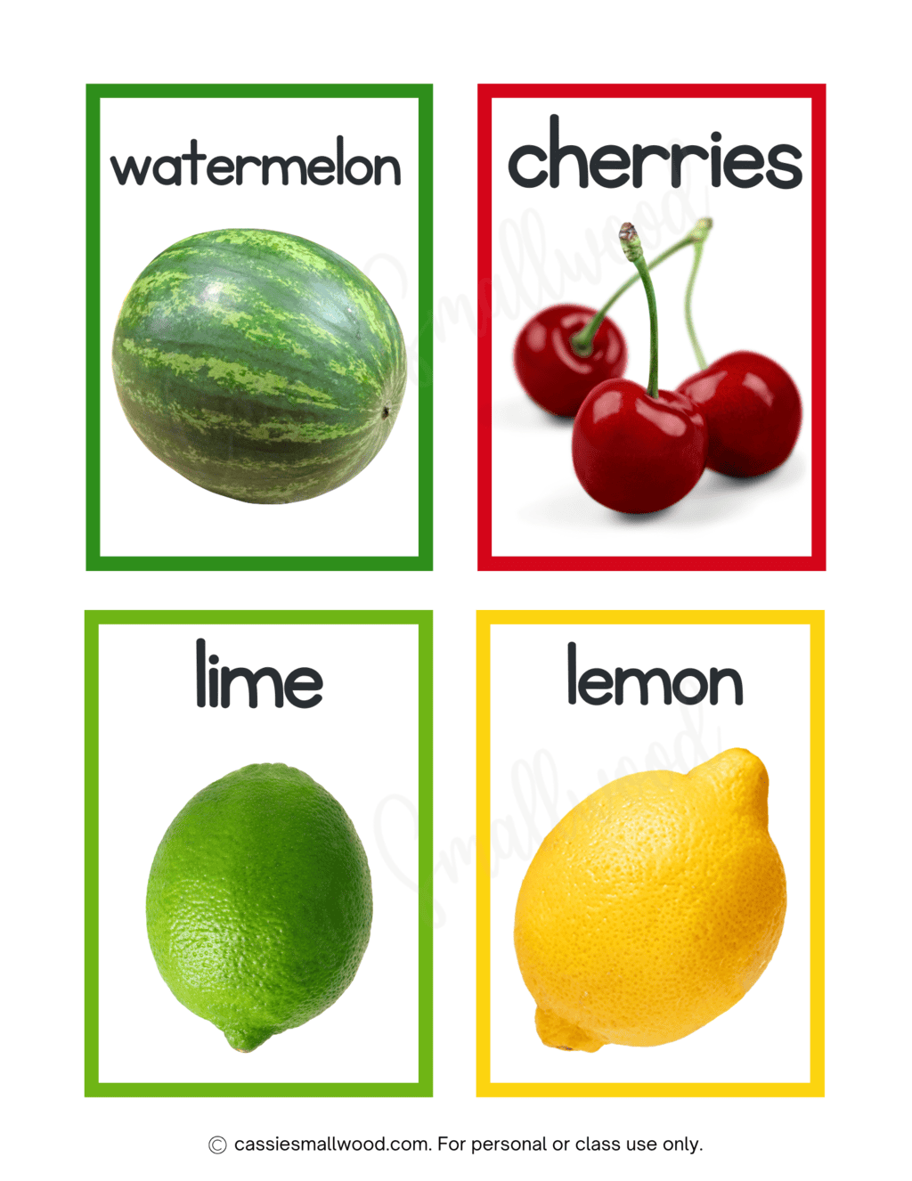 realistic fruit flashcards - Cassie Smallwood