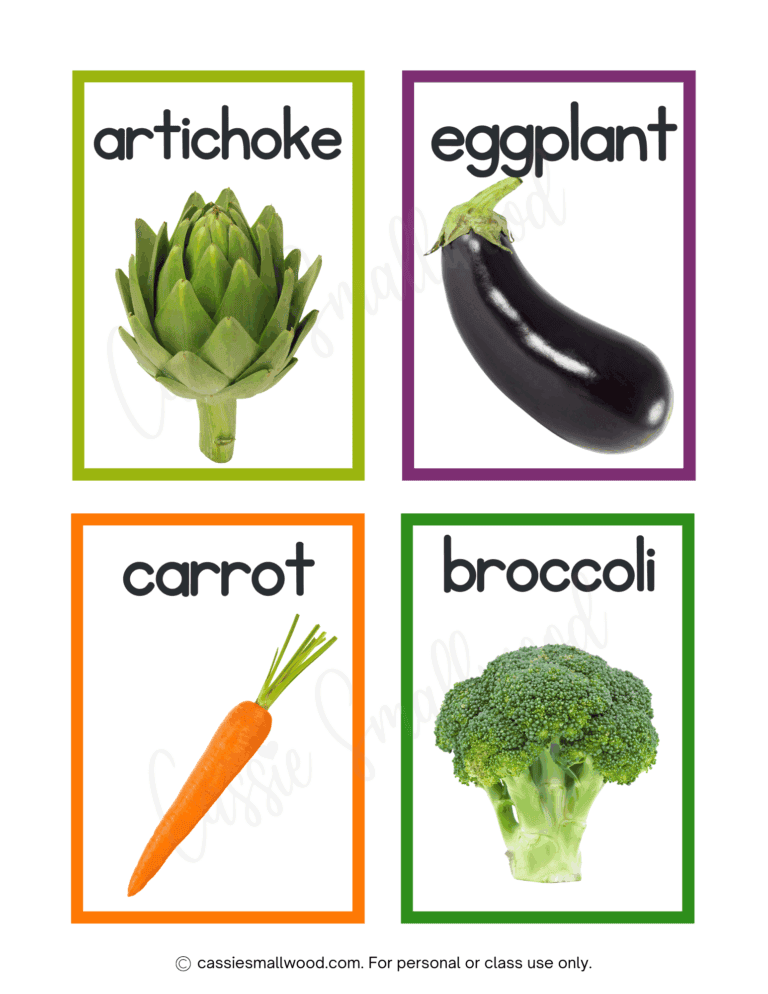 72 Vegetable Flashcards For Kids (FREE Printables) - Cassie Smallwood