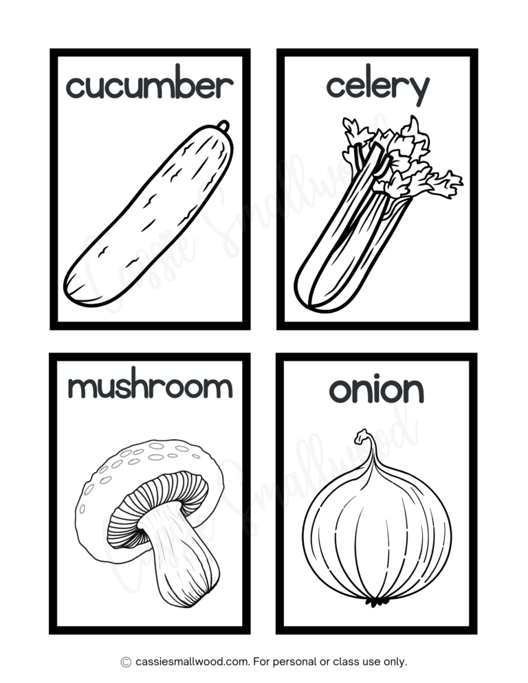 72 Vegetable Flashcards For Kids (FREE Printables) - Cassie Smallwood
