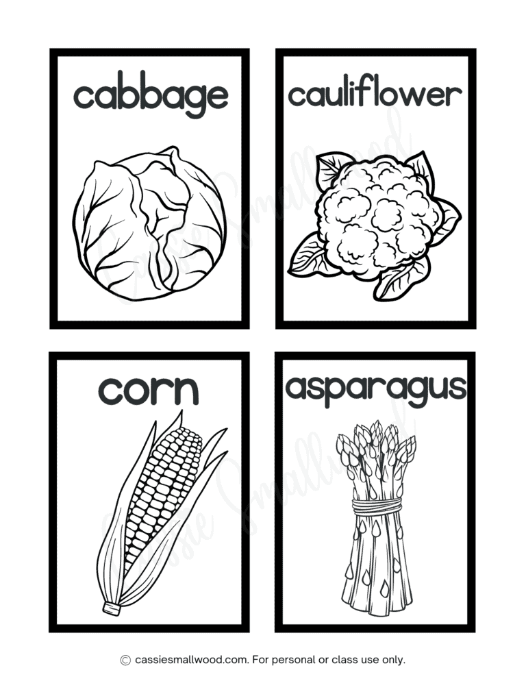 72 Vegetable Flashcards For Kids (FREE Printables) - Cassie Smallwood