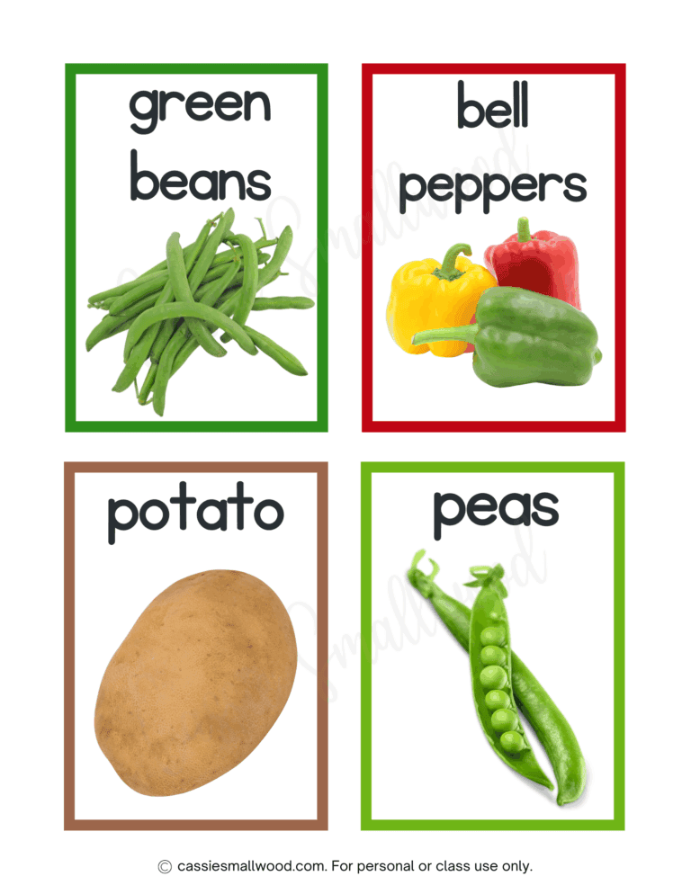 72 Vegetable Flashcards For Kids (FREE Printables) - Cassie Smallwood