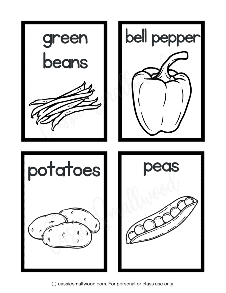 72 Vegetable Flashcards For Kids (FREE Printables) - Cassie Smallwood