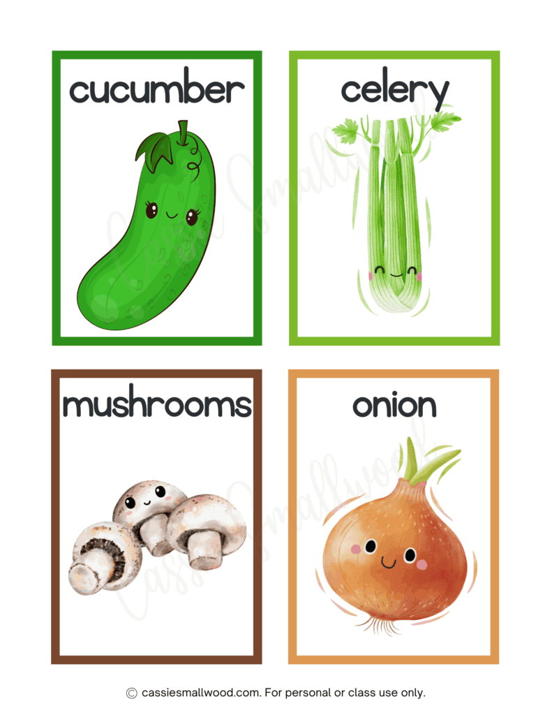 72 Vegetable Flashcards For Kids (FREE Printables) - Cassie Smallwood