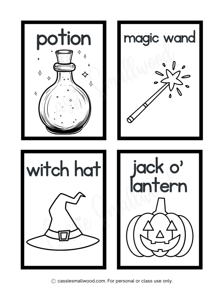 88 Halloween Flashcards For Kids (FREE Printable) - Cassie Smallwood