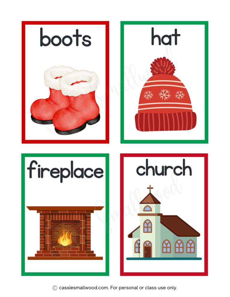 112 CUTE Christmas Flashcards (FREE!) - Cassie Smallwood