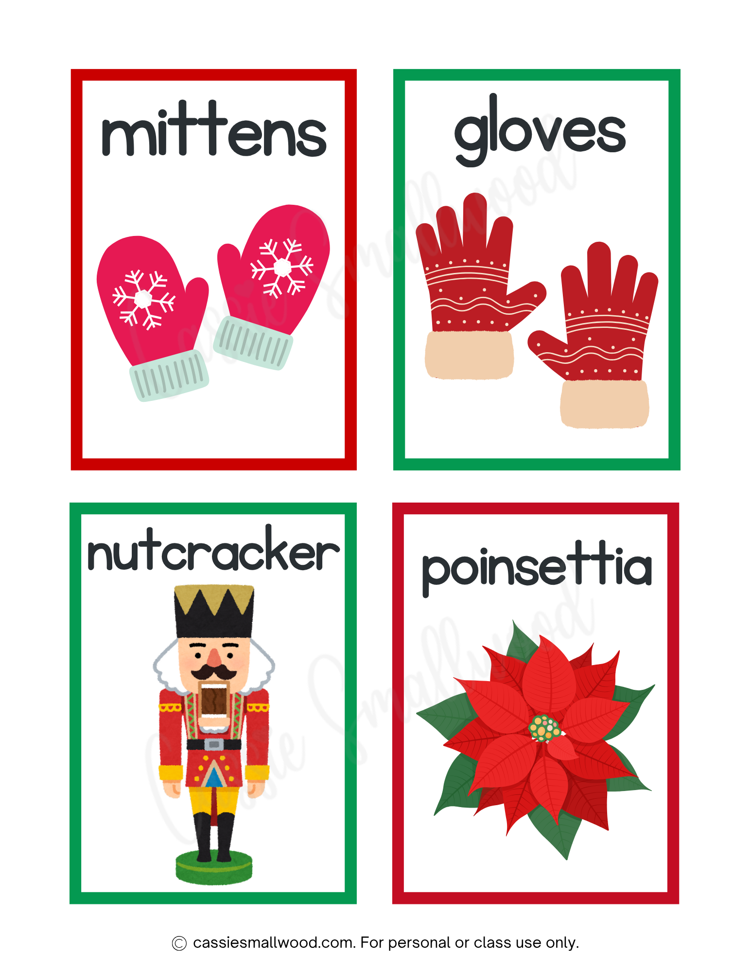 Christmas themed flashcards - Cassie Smallwood