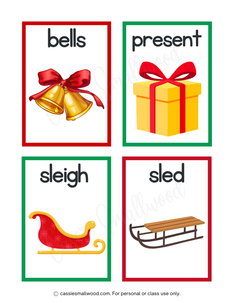 112 CUTE Christmas Flashcards (FREE!) - Cassie Smallwood