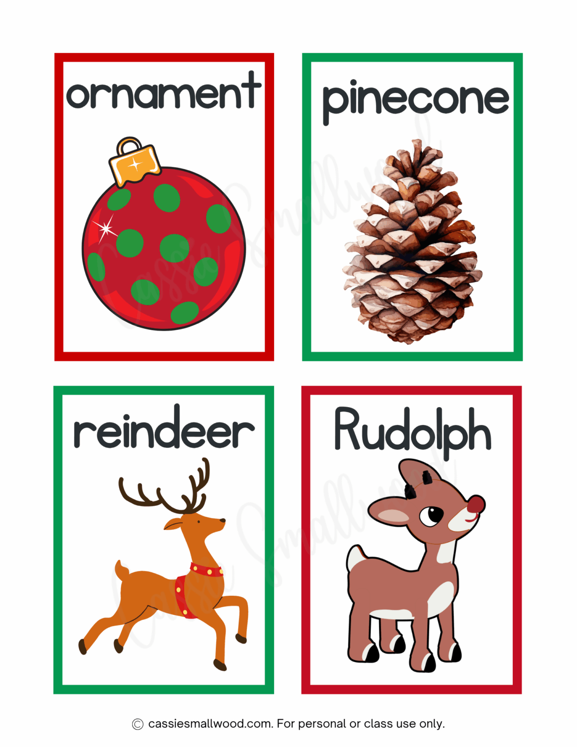 112 CUTE Christmas Flashcards (FREE!) - Cassie Smallwood
