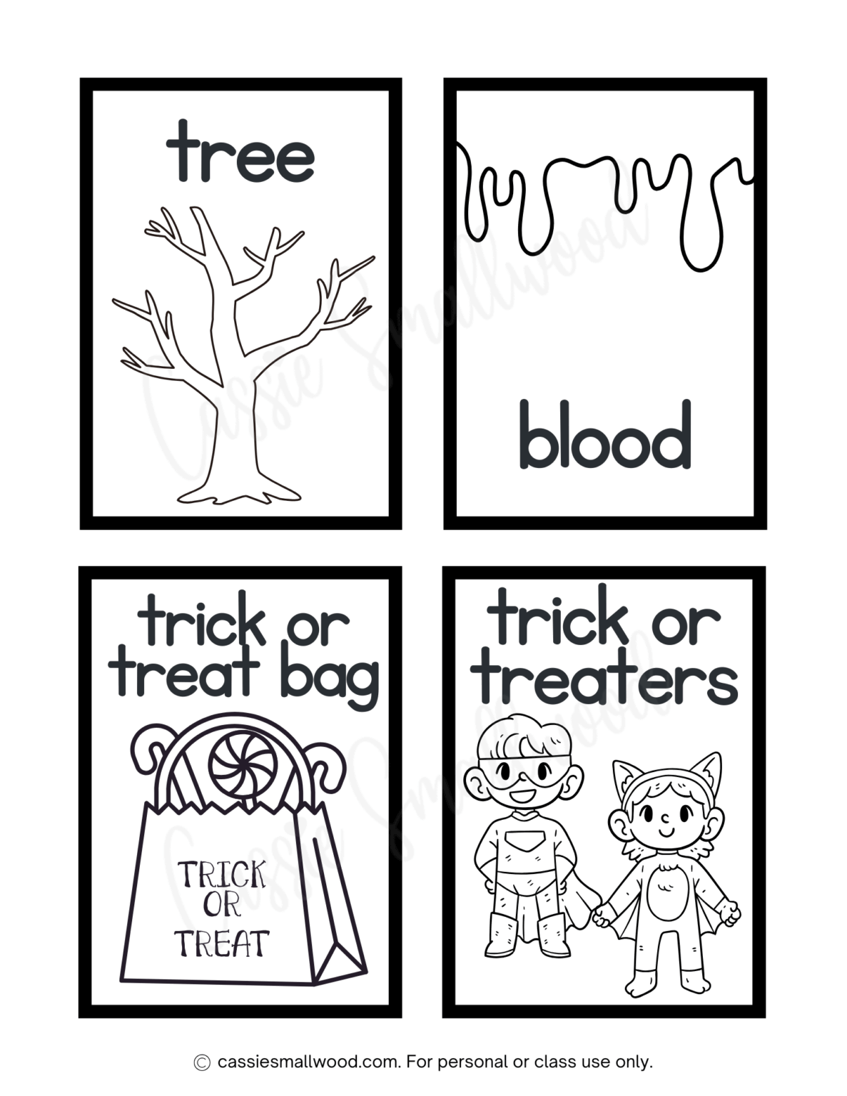 88 Halloween Flashcards For Kids (FREE Printable) - Cassie Smallwood