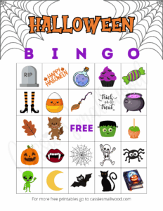 CUTE Halloween Bingo Cards (FREE Printable) - Cassie Smallwood