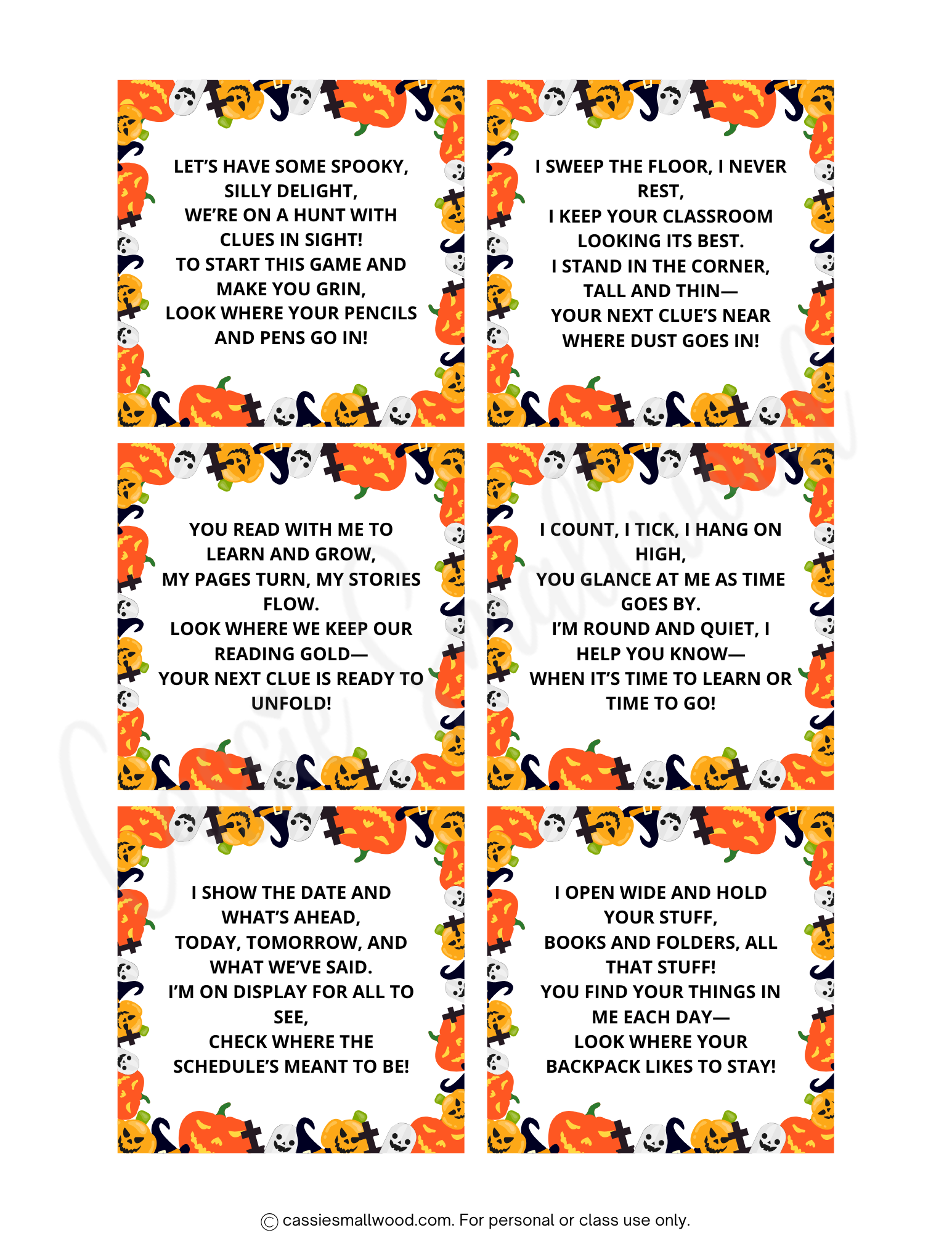 3 FUN Halloween Scavenger Hunts For Kids (FREE Printables) - Cassie ...