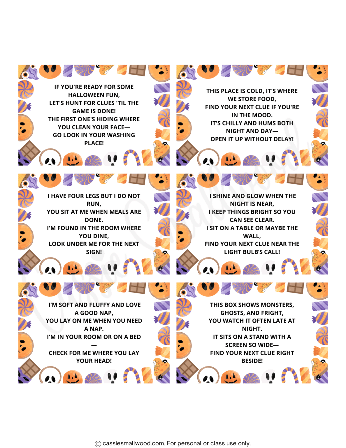 3 FUN Halloween Scavenger Hunts For Kids (FREE Printables) - Cassie ...