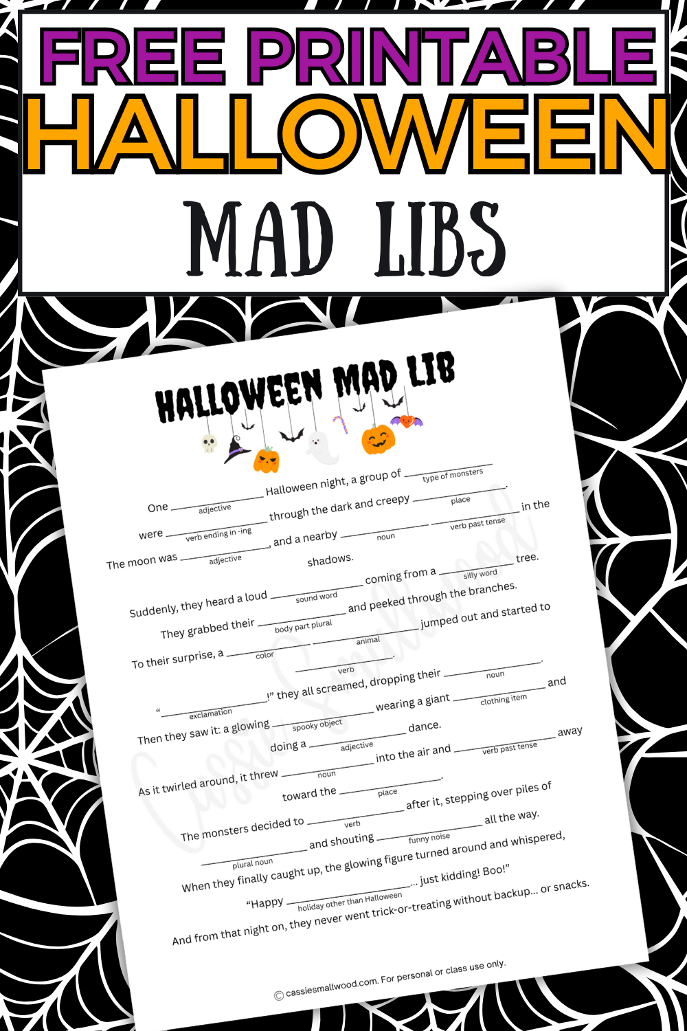5 FUN Halloween Mad Libs (FREE Printable) - Cassie Smallwood