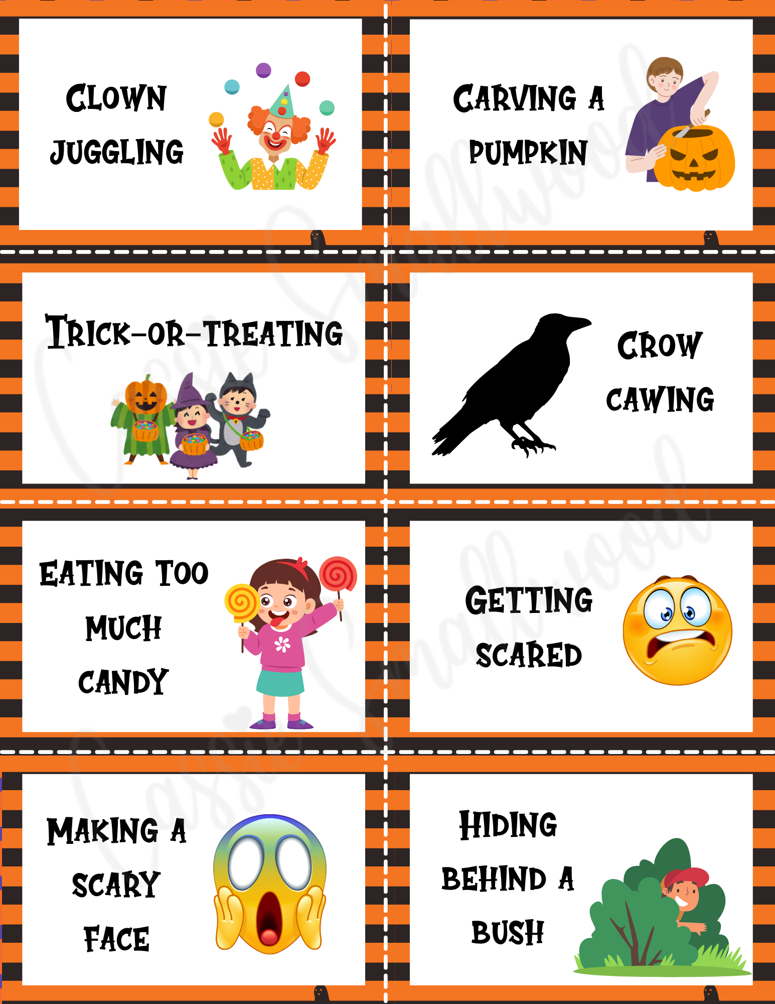 FUN Halloween Charades (FREE Printable) - Cassie Smallwood