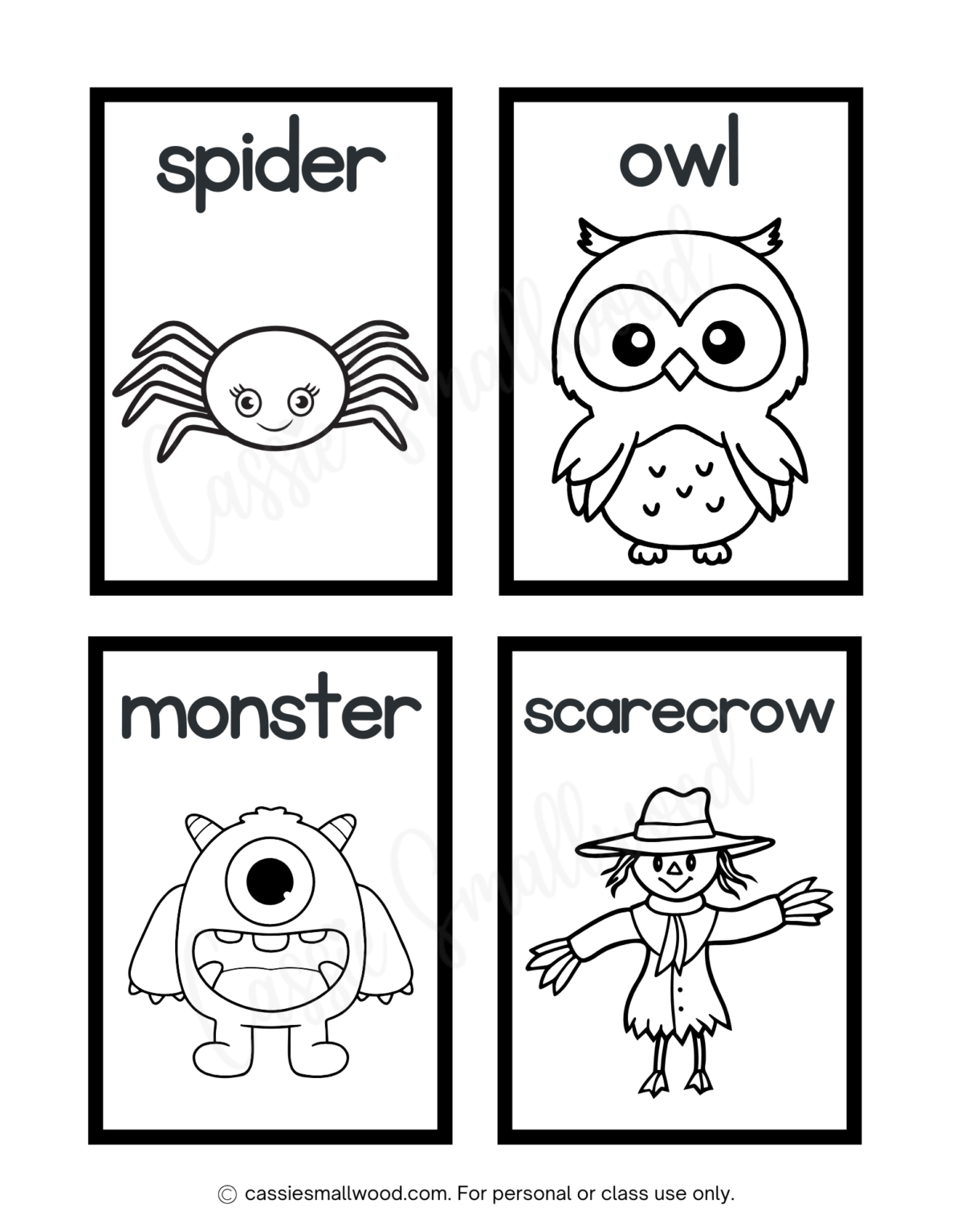 88 Halloween Flashcards For Kids (FREE Printable) - Cassie Smallwood