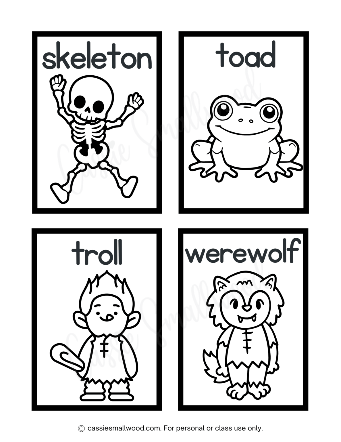 88 Halloween Flashcards For Kids (FREE Printable) - Cassie Smallwood