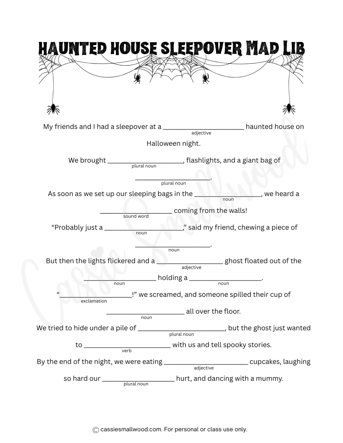 5 FUN Halloween Mad Libs (FREE Printable) - Cassie Smallwood