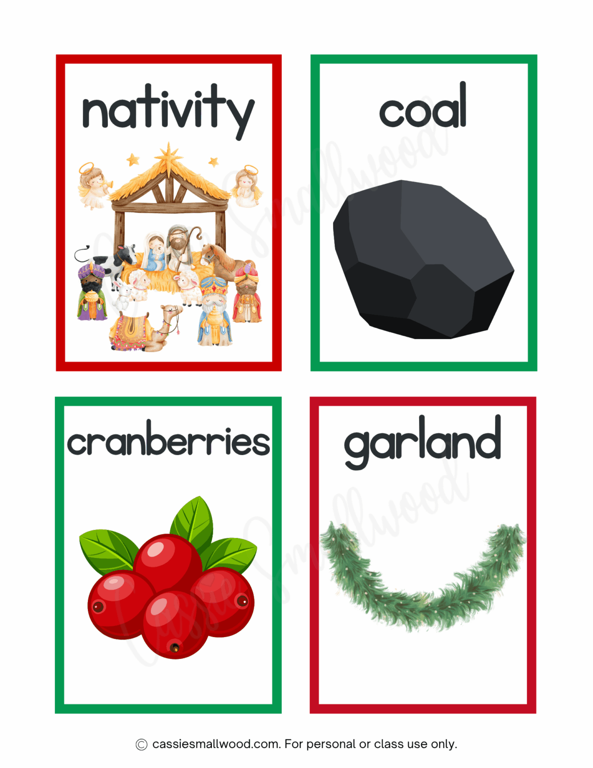 112 CUTE Christmas Flashcards (FREE!) - Cassie Smallwood