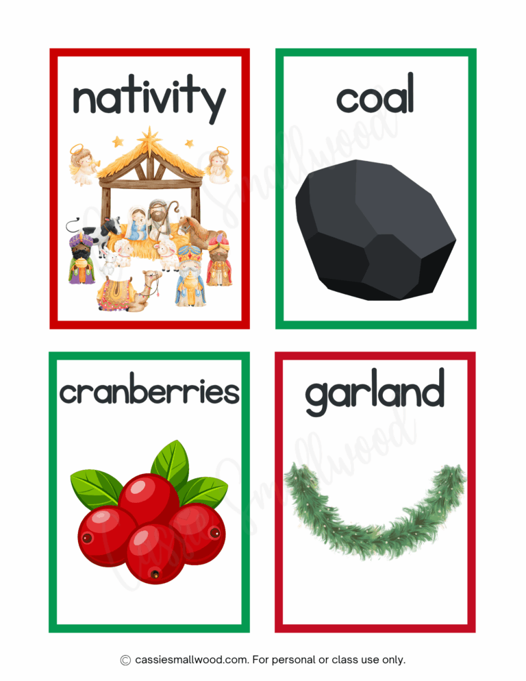 112 CUTE Christmas Flashcards (FREE!) - Cassie Smallwood