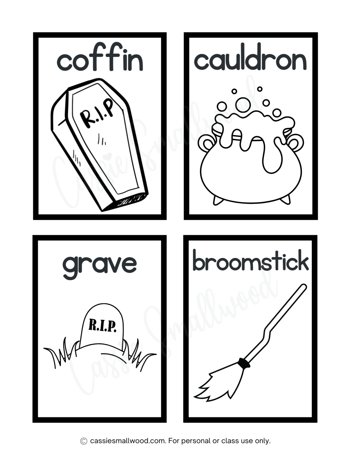 88 Halloween Flashcards For Kids (FREE Printable) - Cassie Smallwood