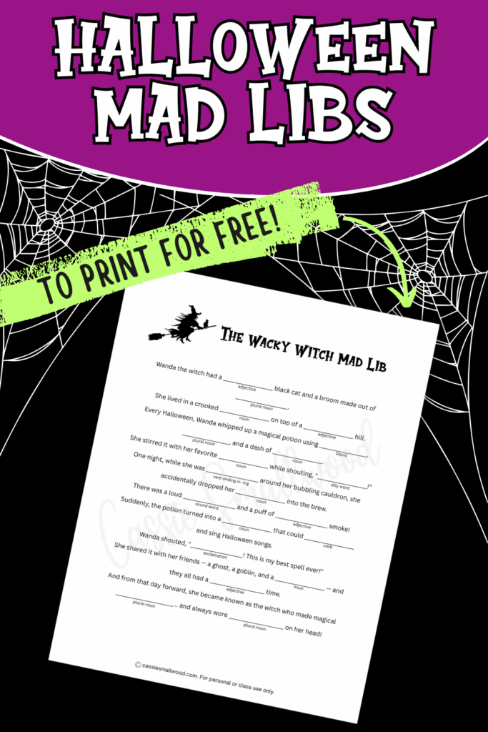 5 FUN Halloween Mad Libs (FREE Printable) - Cassie Smallwood