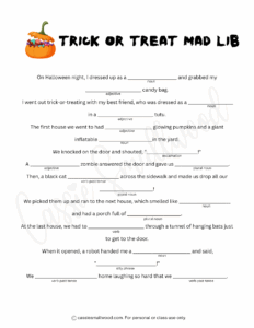 5 FUN Halloween Mad Libs (FREE Printable) - Cassie Smallwood