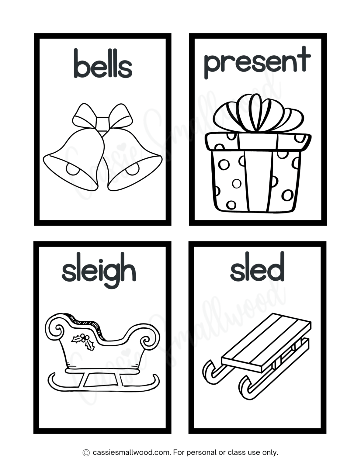112 CUTE Christmas Flashcards (FREE!) - Cassie Smallwood