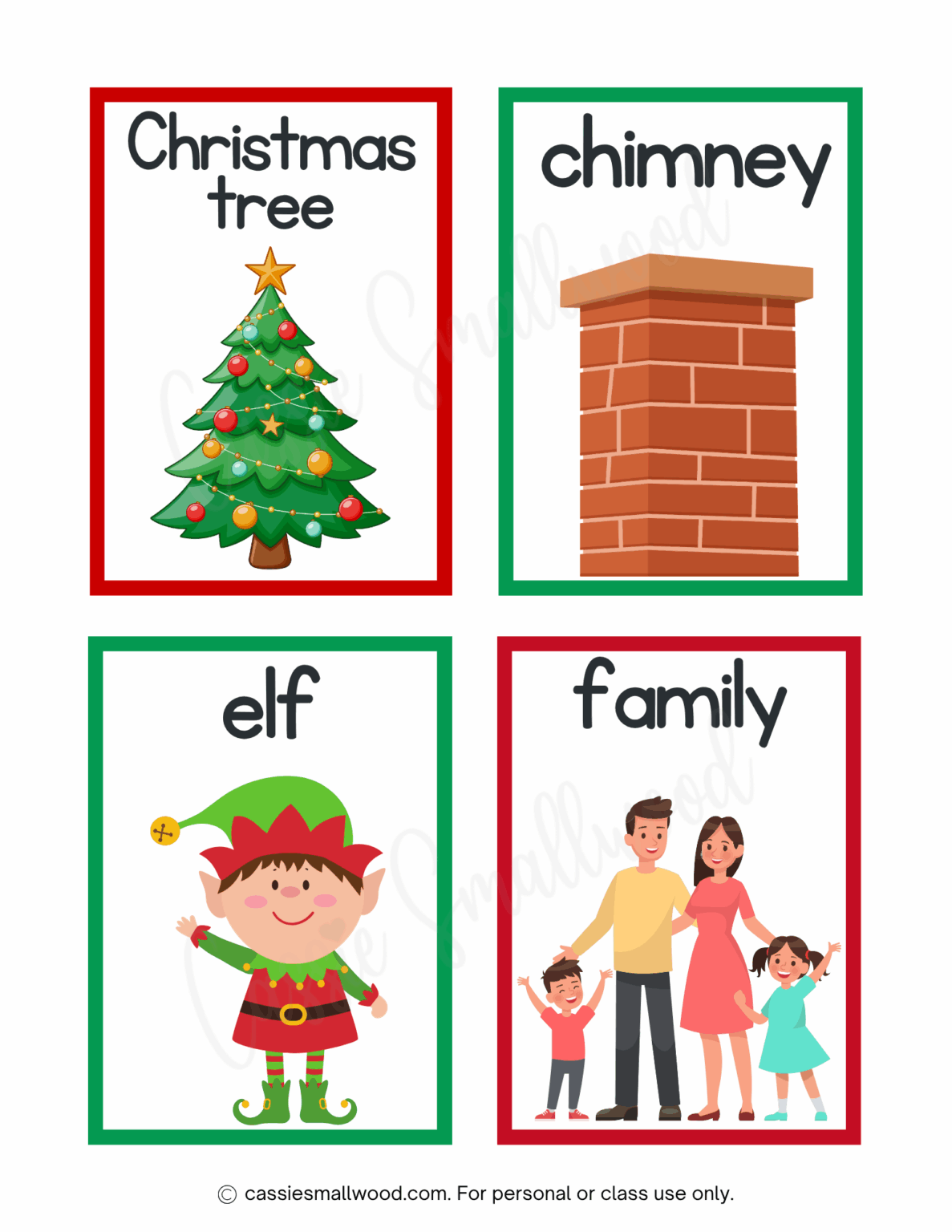 112 CUTE Christmas Flashcards (FREE!) - Cassie Smallwood