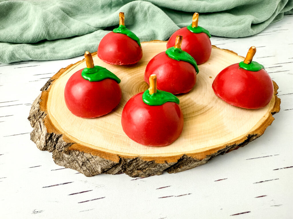 Apple Shaped Truffles With Apple Butter Teacher Gift - Cassie Smallwood