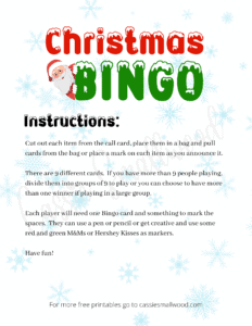 CUTE Christmas Bingo (FREE Printables) - Cassie Smallwood