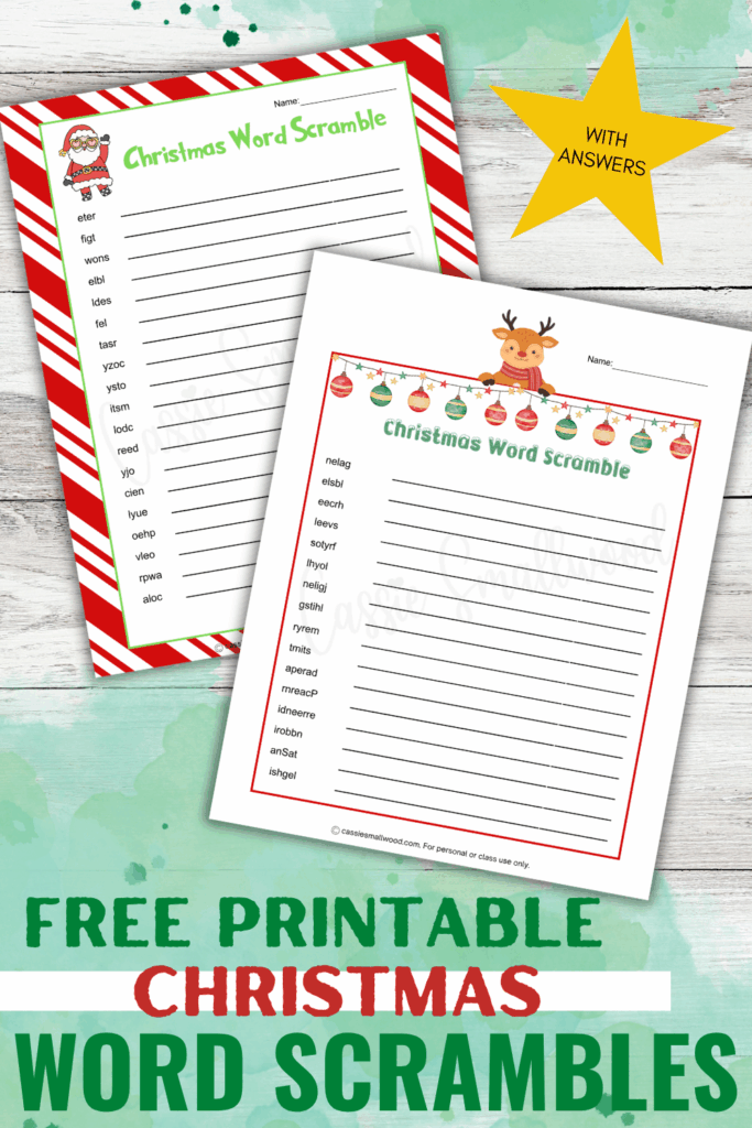 FUN Christmas Word Scrambles (With Answers) - Cassie Smallwood