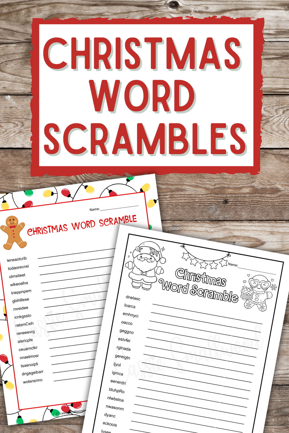 FUN Christmas Word Scrambles (With Answers) - Cassie Smallwood