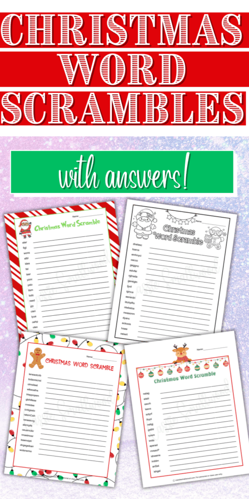 FUN Christmas Word Scrambles (With Answers) - Cassie Smallwood