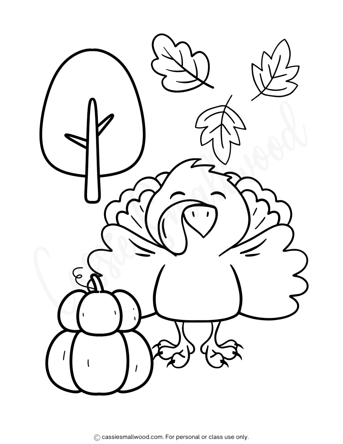 24 CUTE Turkey Coloring Pages - Cassie Smallwood