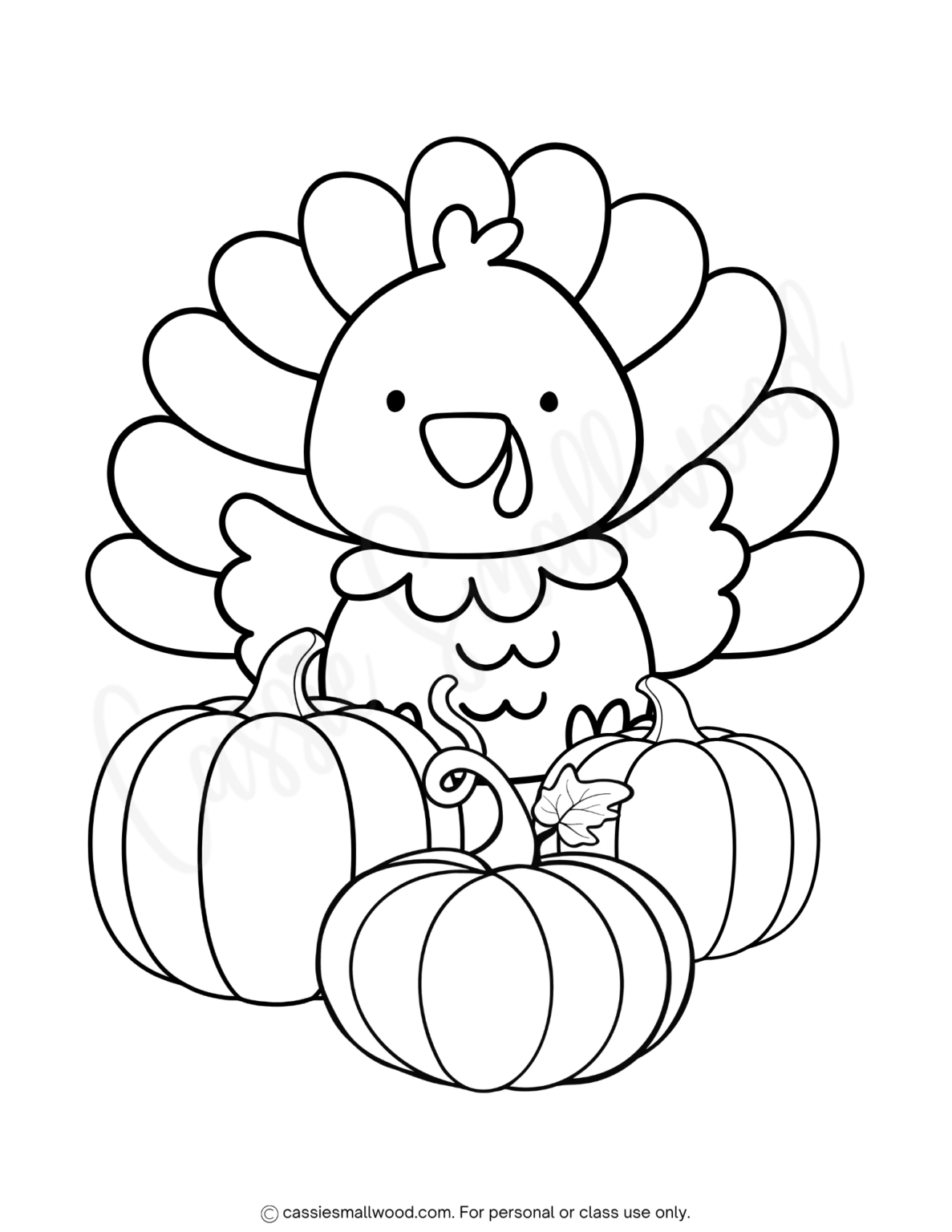24 CUTE Turkey Coloring Pages - Cassie Smallwood